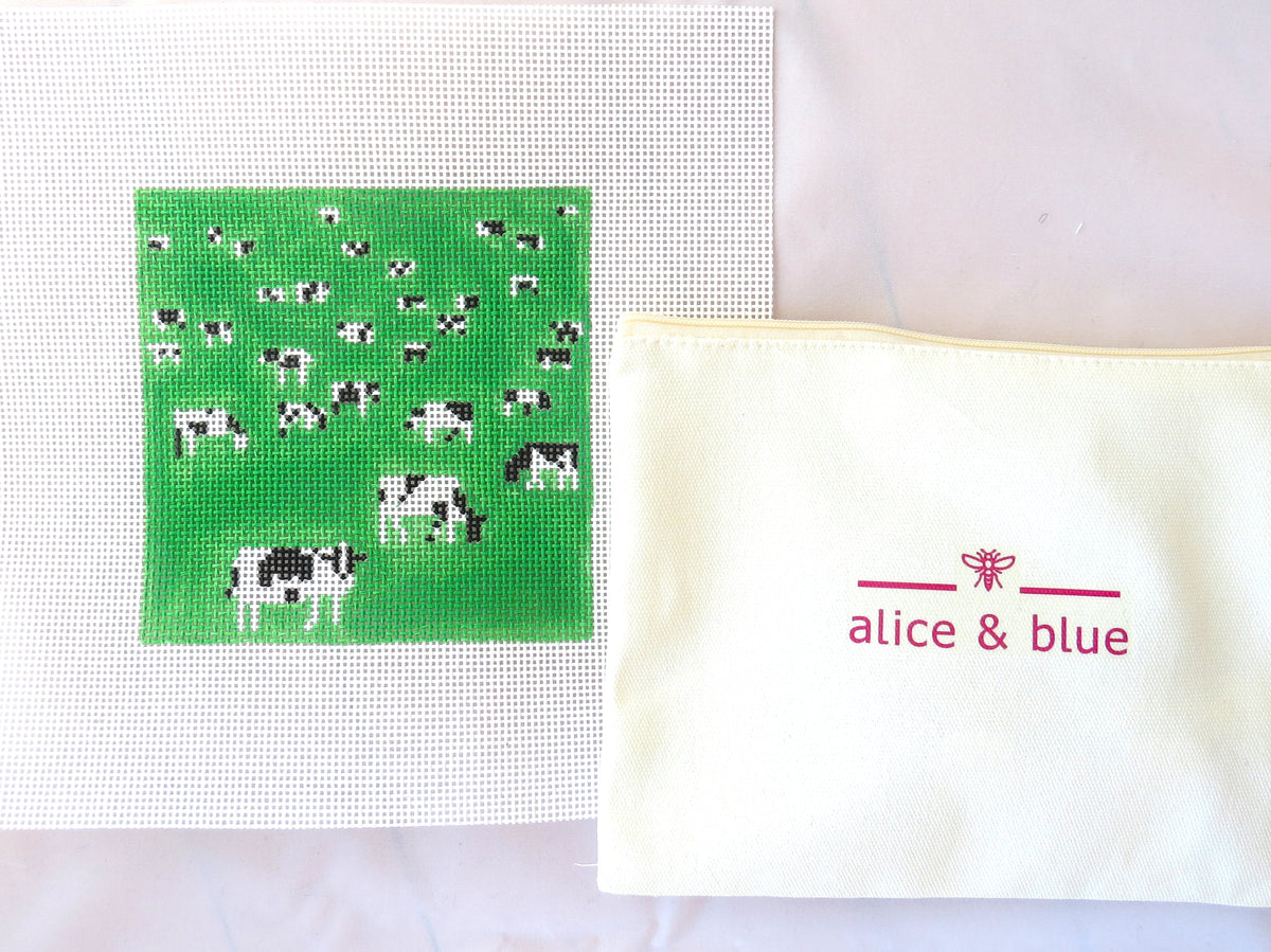 grazing - cow needlepoint canvas – Alice & Blue